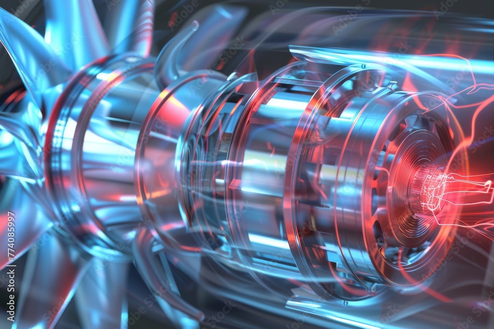 X-ray vision of a jet turbine engine highlighting airflow Stock Photo ...