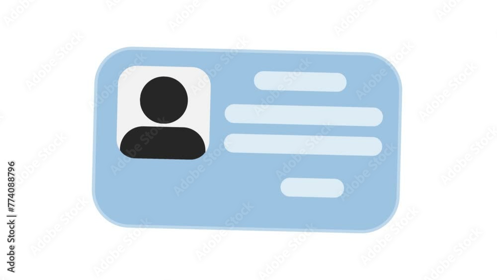 identification card animation animated id card illustration with a ...