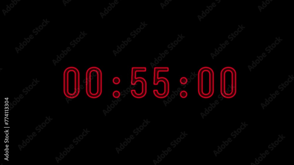 Vidéo Stock One minute Countdown timer. Digital countdown clock timer ...