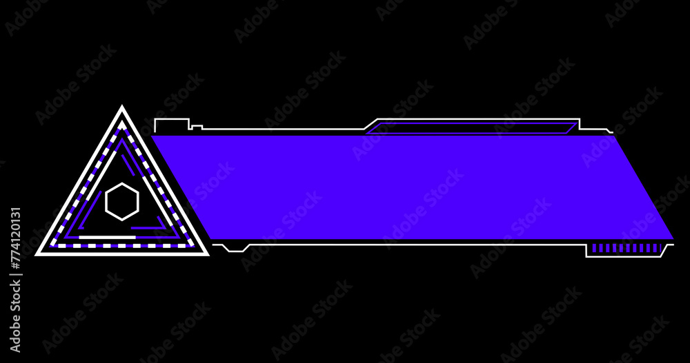 Sci-fi designed neon hud lower third in an alpha channel. Element of ...