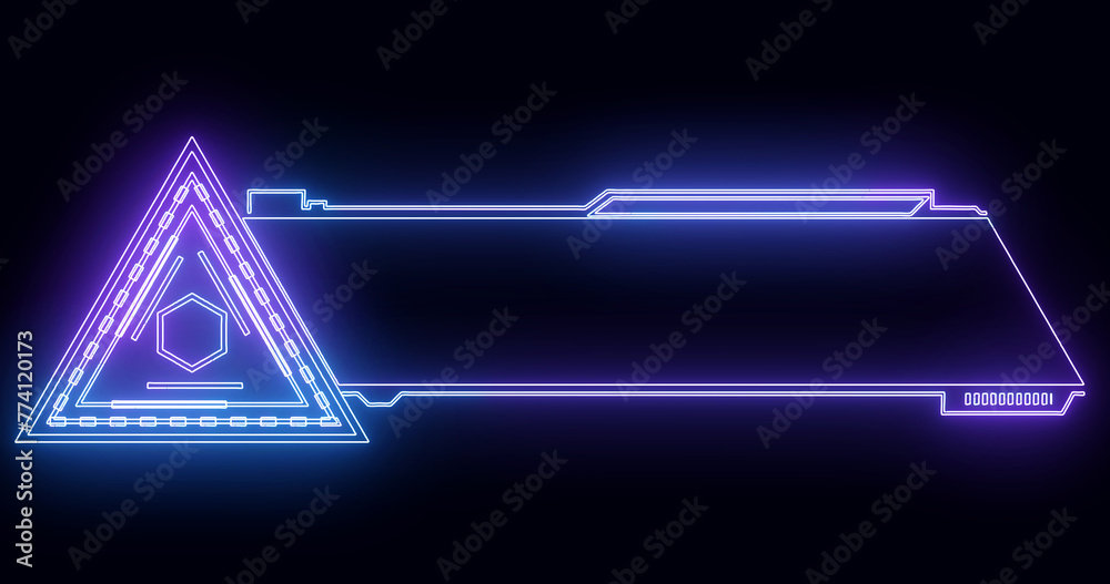 Sci-fi cool designed neon hud lower third. Element of hud interface ...