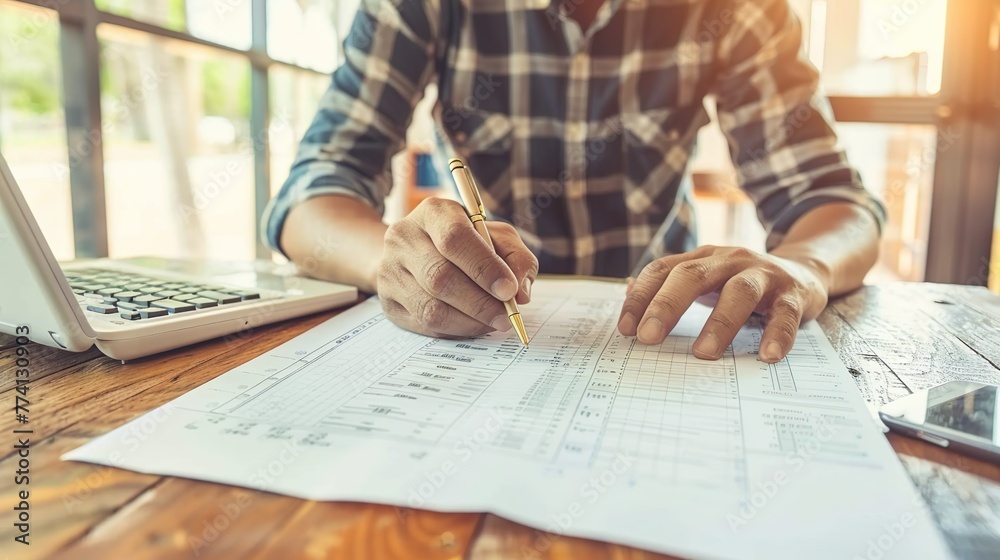 Persona tomando anotaciones en su puesto de trabajo. Stock Photo ...
