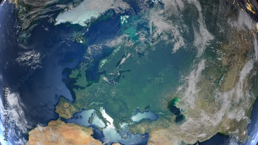 Realistic Earth Zoom In Clouds with Alpha Channel and Borderline Norway ...