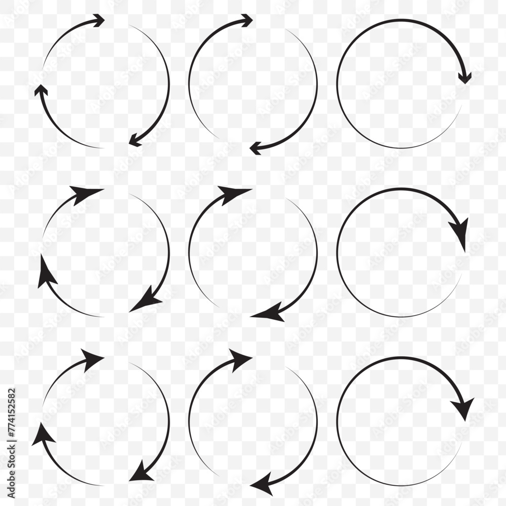 circle arrow icon set , loop icon. circular arrow icon, refresh, reload. Set of circle arrows ...