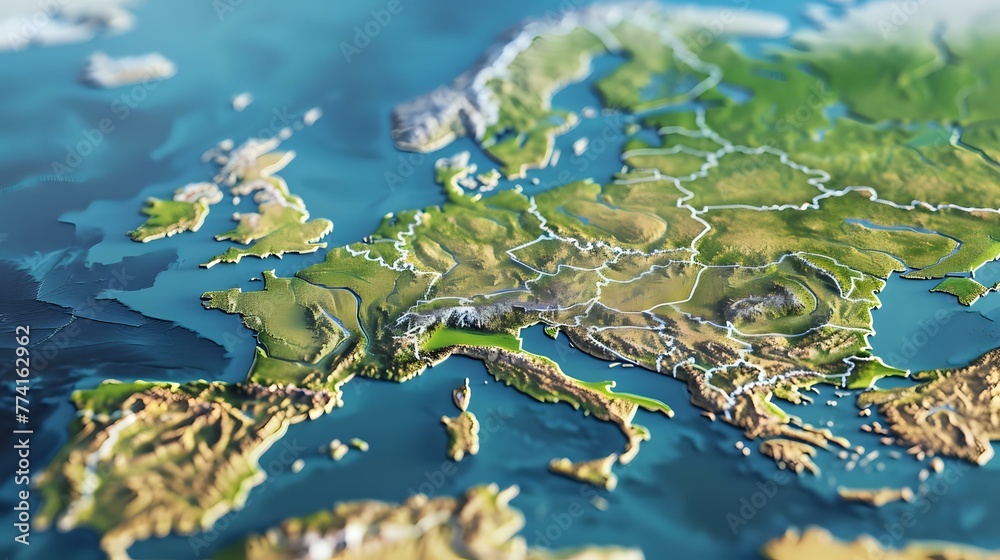 High quality map Europe with borders of the regions Stock Photo | Adobe ...