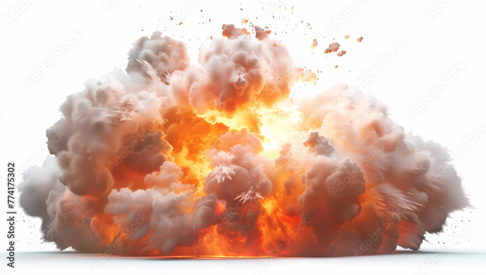 clipart of an explosion with smoke and fire isolated on white ...