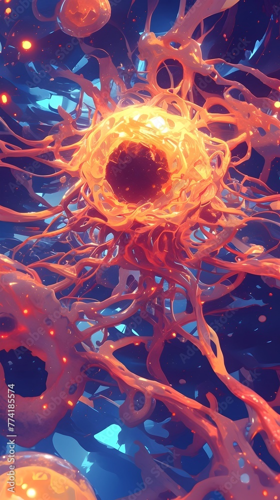 Mesangial Cells and Delta Cell Hormone Regulation Depicted in Vibrant ...