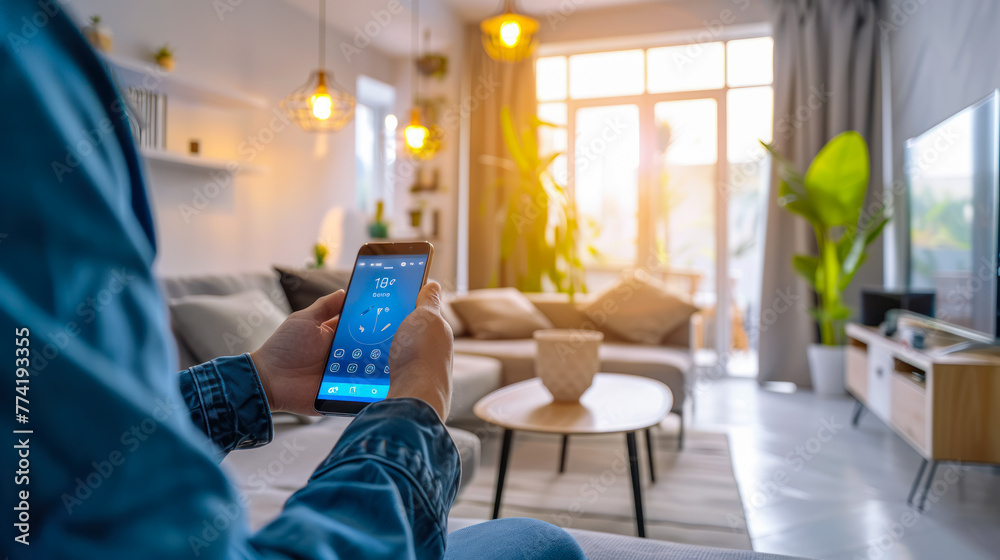 Smart home concept. Remote control and home management. All in one ...