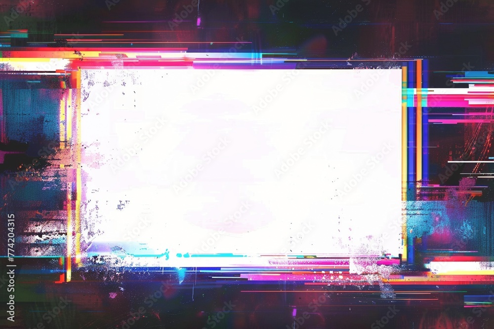 Retro Video Distortion: A distorted retro video frame with a glitching ...