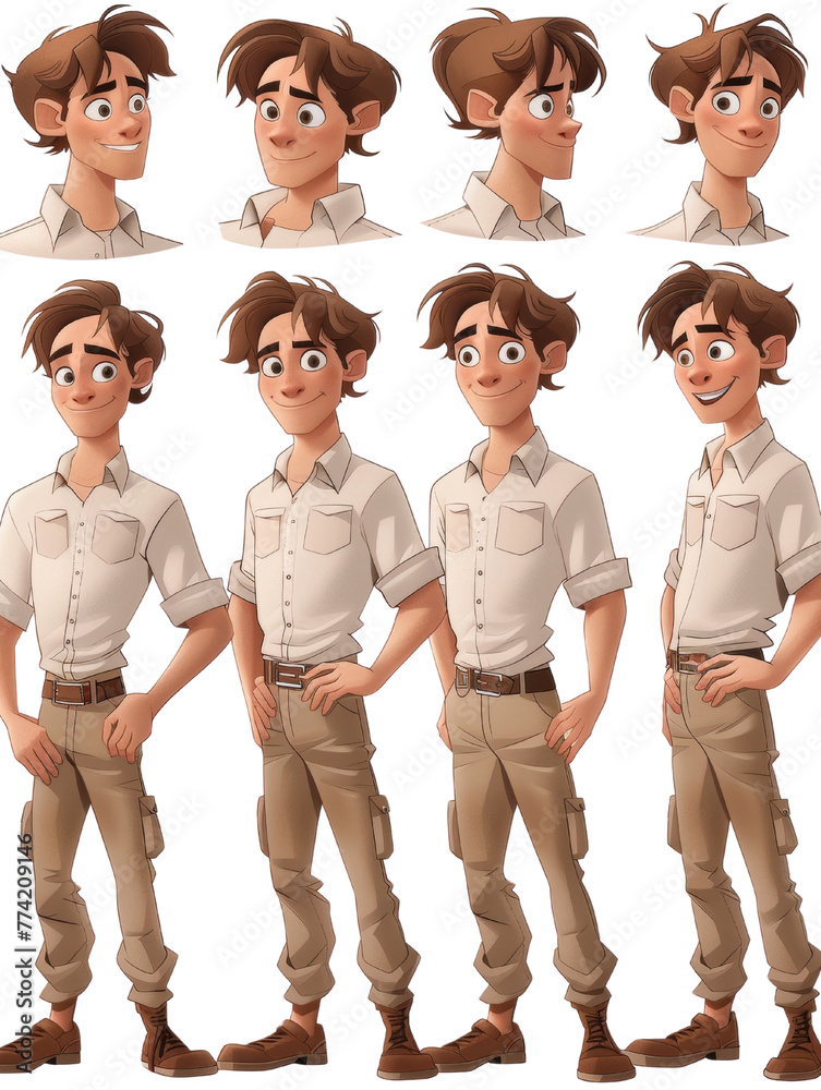 brothers, men, family, cartoon character sheet...Cartoon PNG with ...