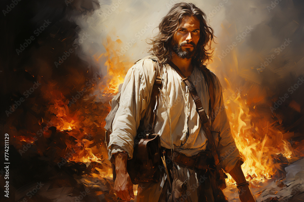 Generative AI portrait of Jesus Christ lord messiah on heaven Stock ...