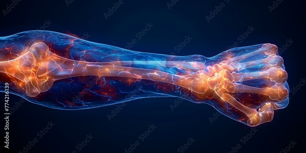 Highquality image showing detailed anatomy of a human elbow joint ...