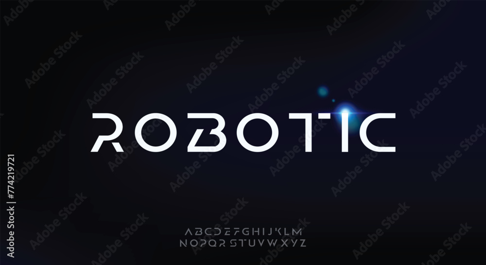 Futuristic abstract modern techno font, abstract geometric sci fi bold ...
