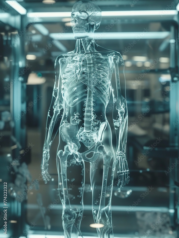 Xray of a human body showing detailed radiography for diagnosing ...