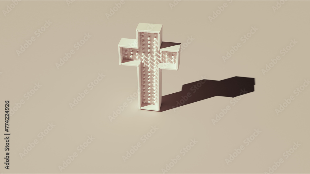 Christian cross neutral backgrounds soft beige tones background 3d ...