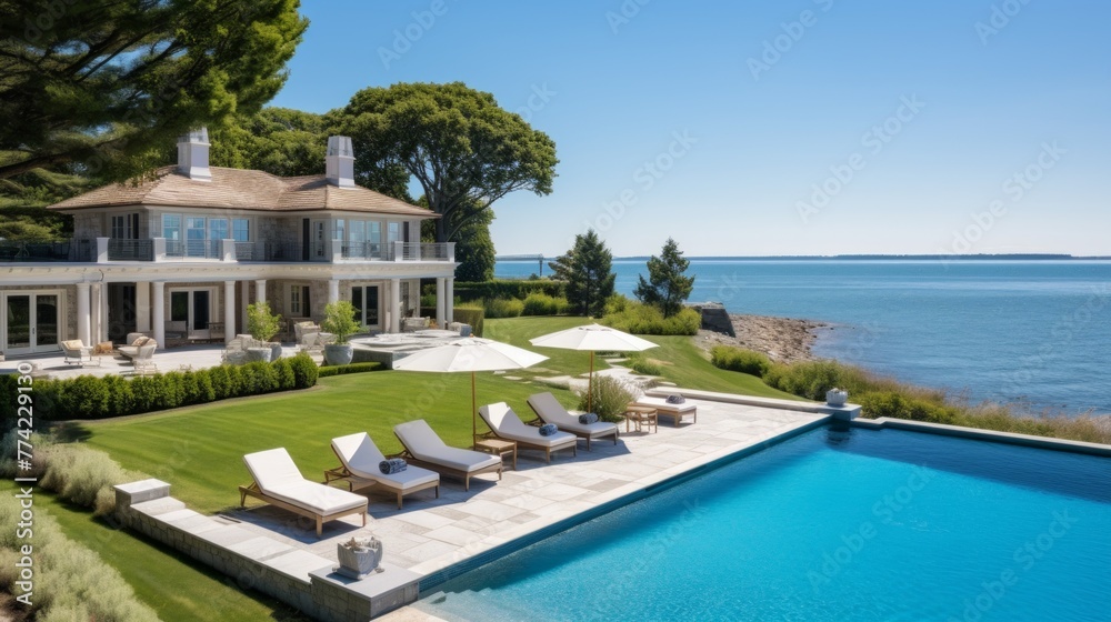 Mediterranean inspired villa with a sprawling garden and a private ...