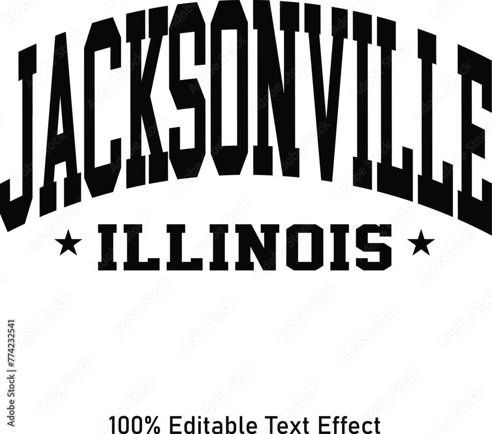Jacksonville text effect vector. Editable college t-shirt design ...