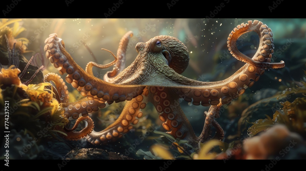 Dive into the marine world with a prompt capturing the elegance of an ...