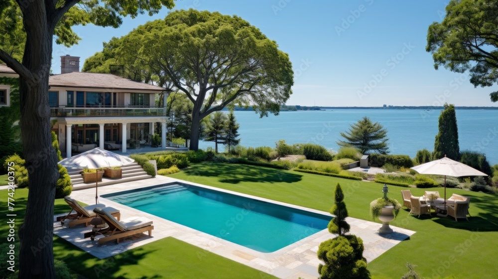 Mediterranean inspired villa with a sprawling garden and a private ...