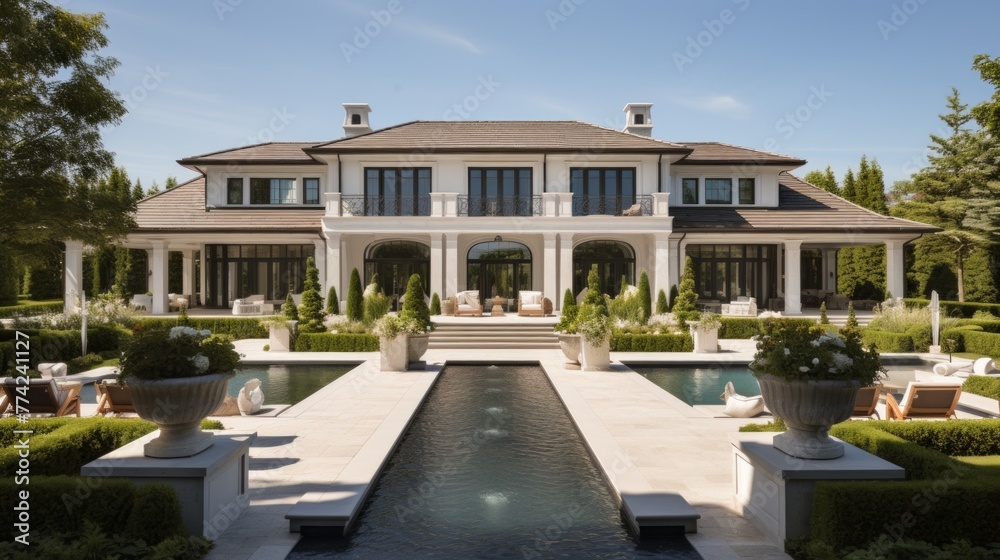 Mediterranean inspired villa with a sprawling garden and a private ...