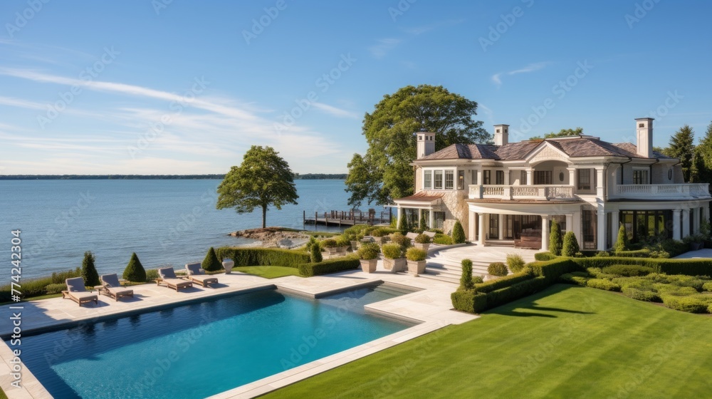 Mediterranean inspired villa with a sprawling garden and a private ...