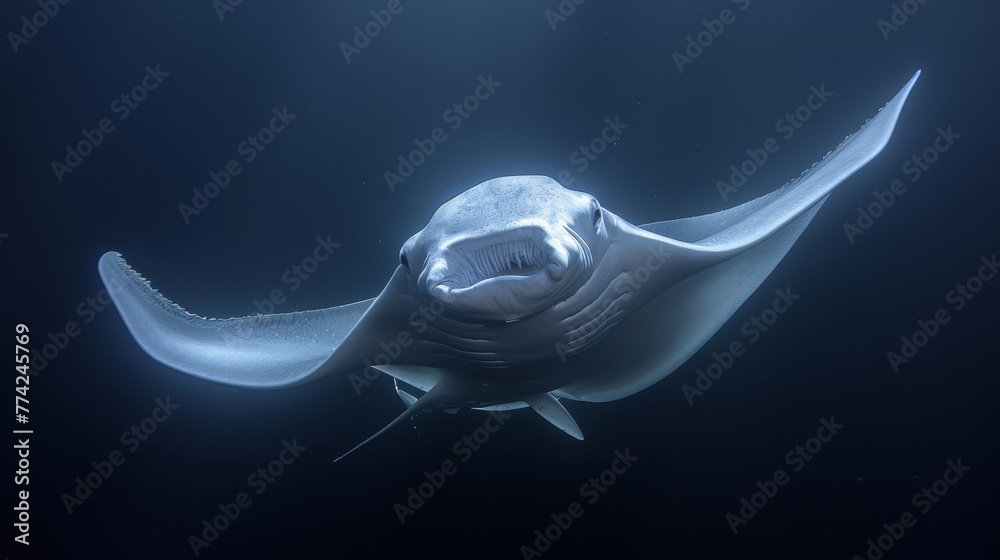 A manta ray, not repeatedly mentioned, is a large, flatfish with ...