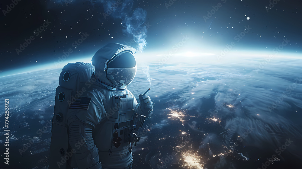 Stellar Perspective: An Astronaut's View of Planet Earth smoking a ...