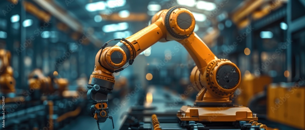 In the stillness of the night, the robotic arm comes to life, its ...