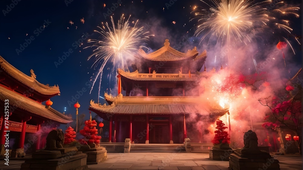 Lights and Celebrations Picture of fireworks celebrating the Chinese ...