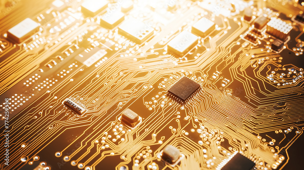 gold chip, background computer chip metal gold texture surface of ...