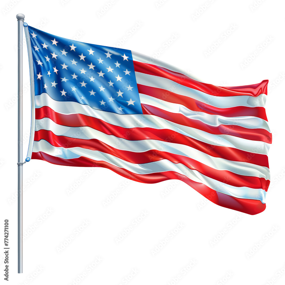 American flag isolated on transparent background, cut out, png Stock ...