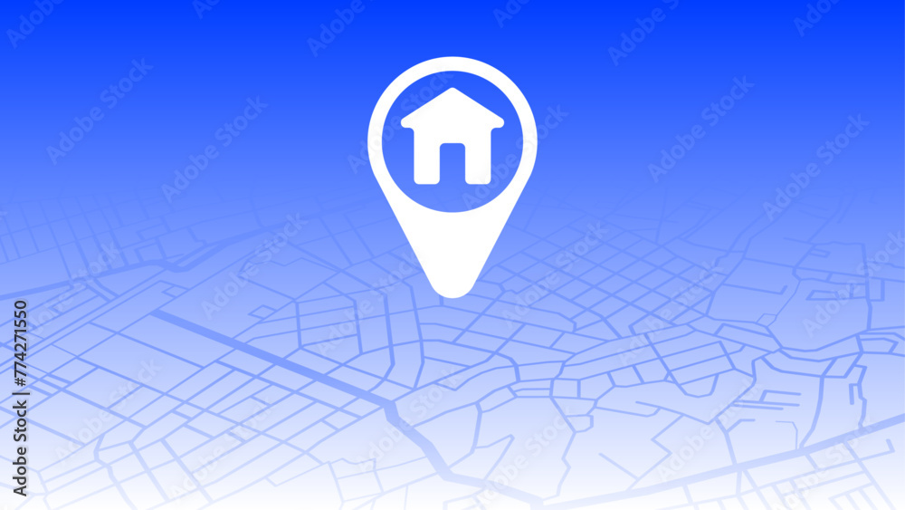 Ubicación de la dirección de una casa señalada en un mapa Stock Vector ...