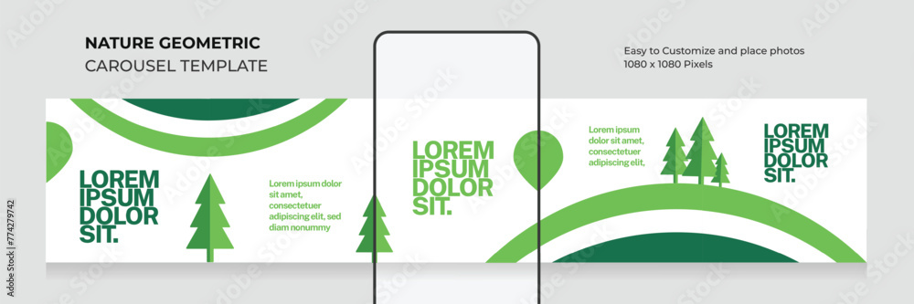 Nature geometric carousel template. Editable. Modern. Minimalist. Clean ...