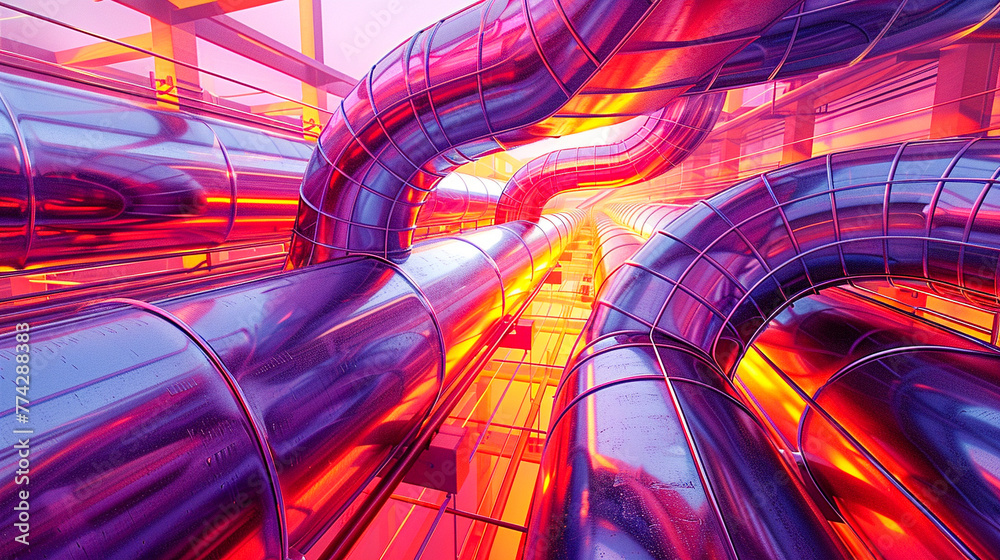 A 3D-rendered visualization of fluid mechanics and heat transfer in ...