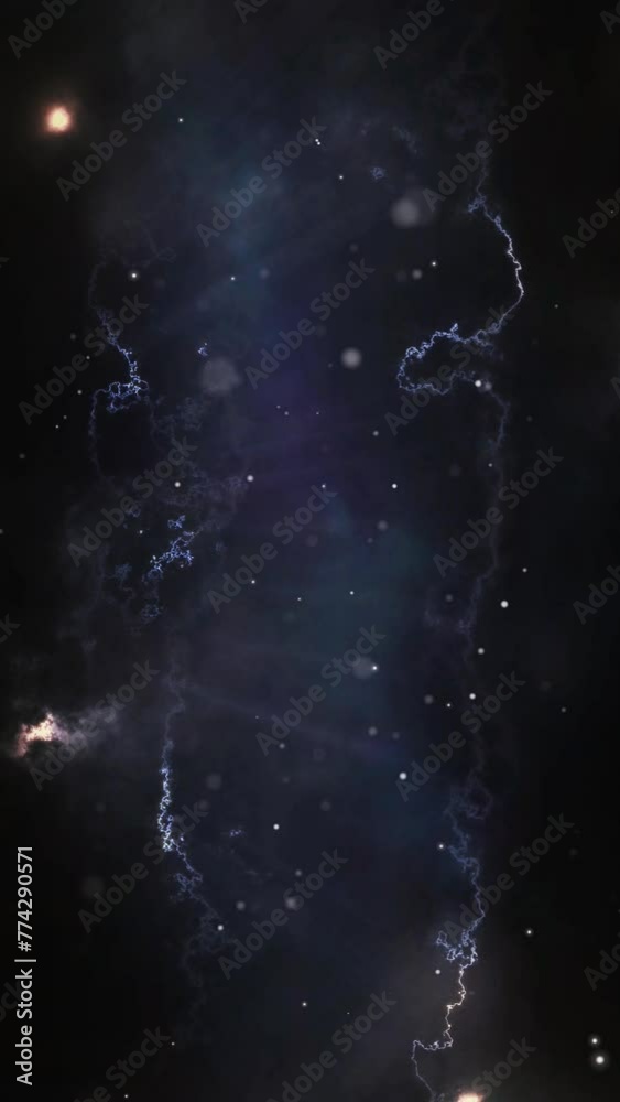 Vertical Space Lightning Tendrils with Particles 4K Loop features a ...
