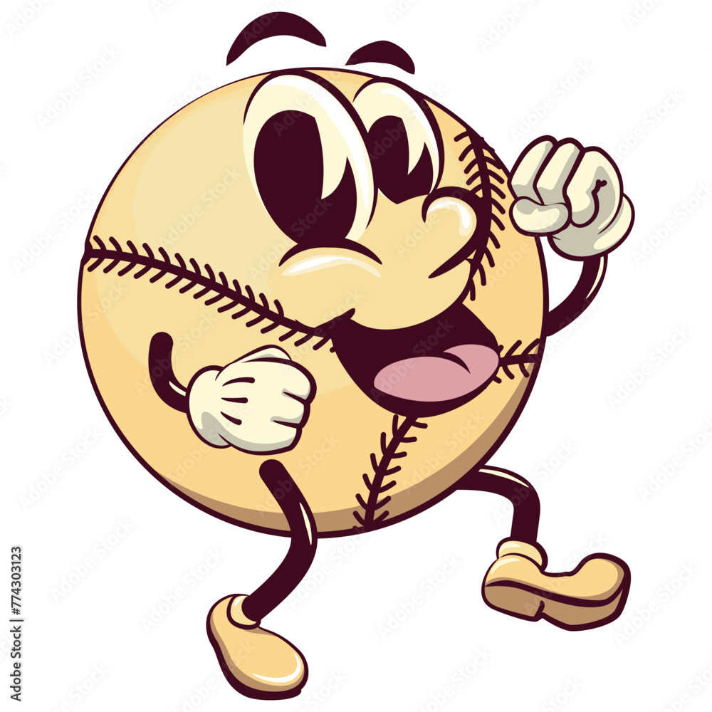 baseball cartoon vector isolated clip art illustration mascot dancing ...