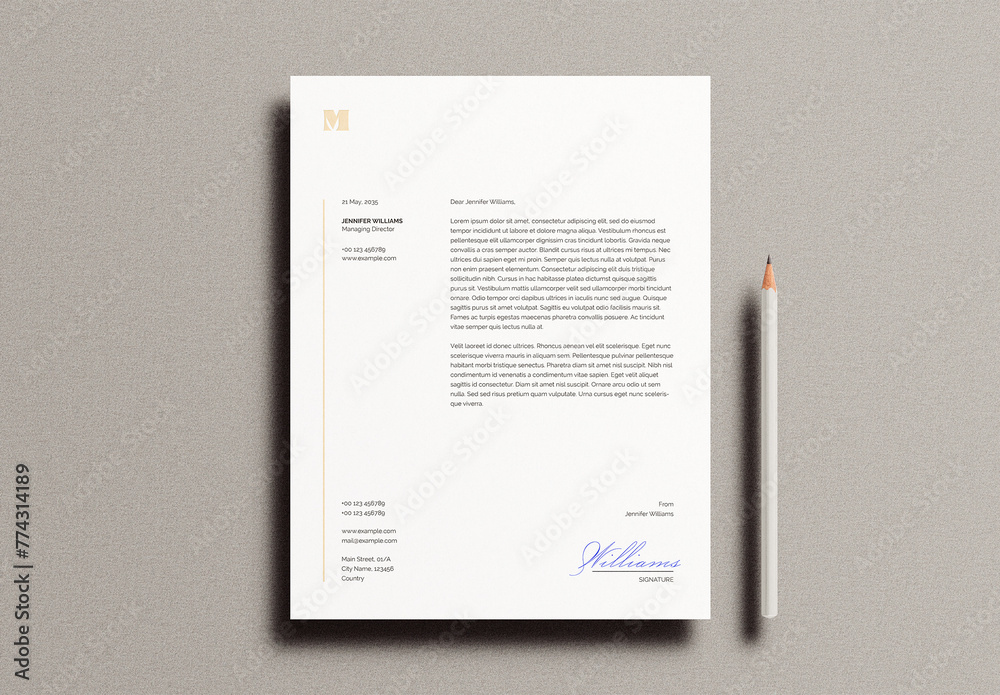 Pressed Debossed Letterhead Letter Pencil Identity Branding Logo ...