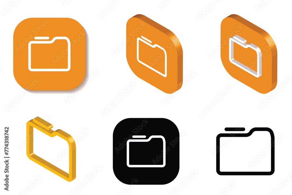 Folder icon set, folder icon collection Stock Vector | Adobe Stock