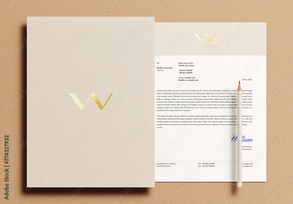 Gold Foil Folder Letterhead Letter Identity Branding Logo Logotype ...