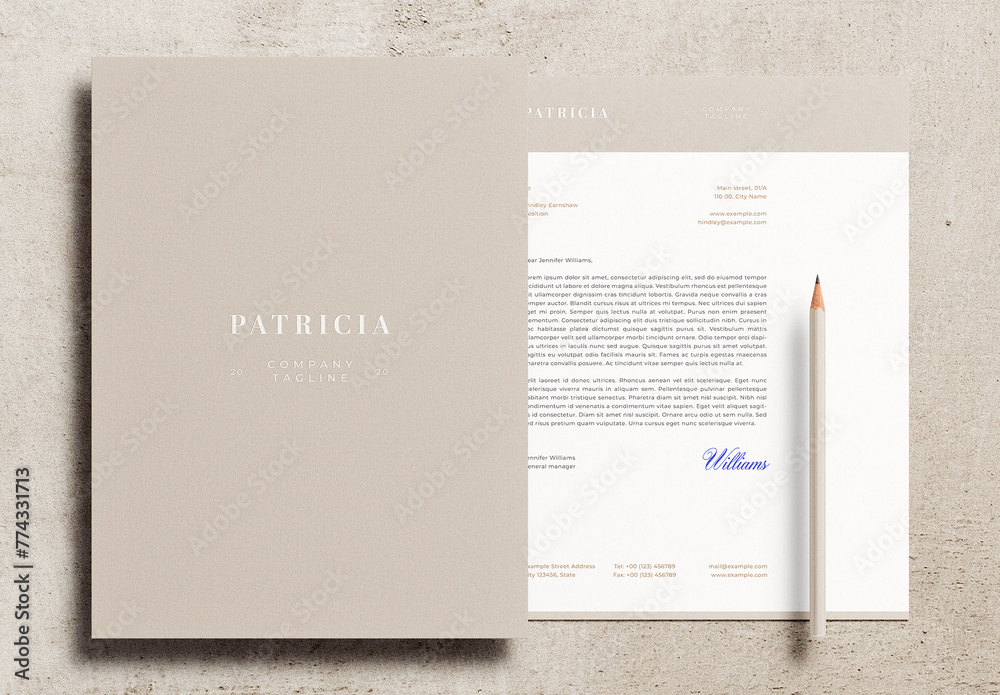 Pressed Debossed Folder Letterhead Letter Identity Branding Logo ...