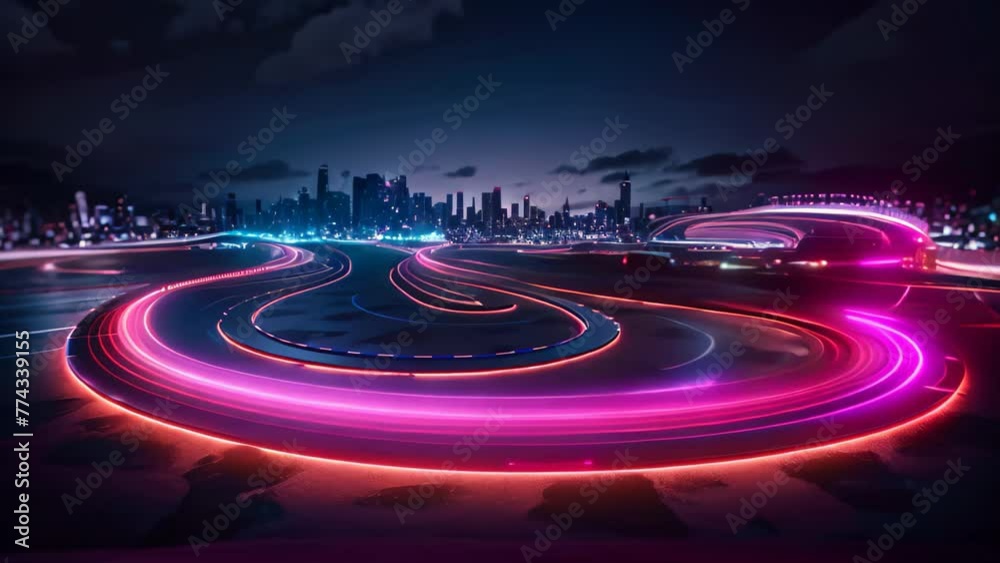 Long Exposure Photo of a Night Cityscape With Blurred Lights and ...