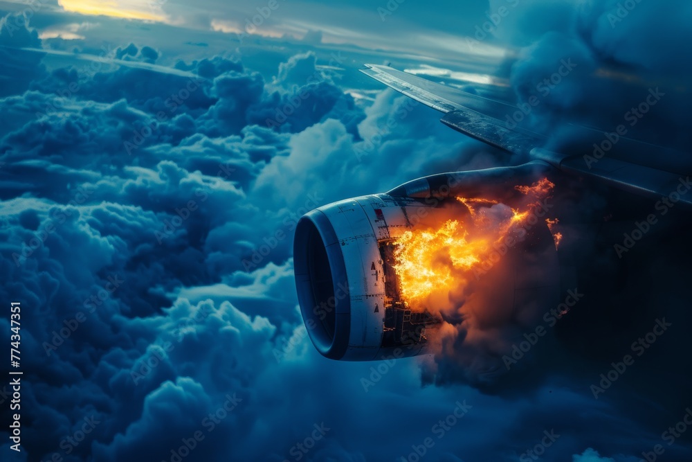 Photos of aviation emergencies displaying burning jet engines on ...