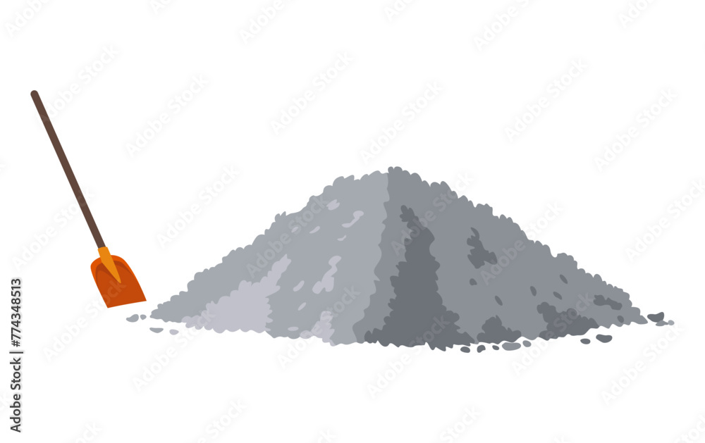 Building material. Heap of gravel. Cartoon supplies for buildings works ...