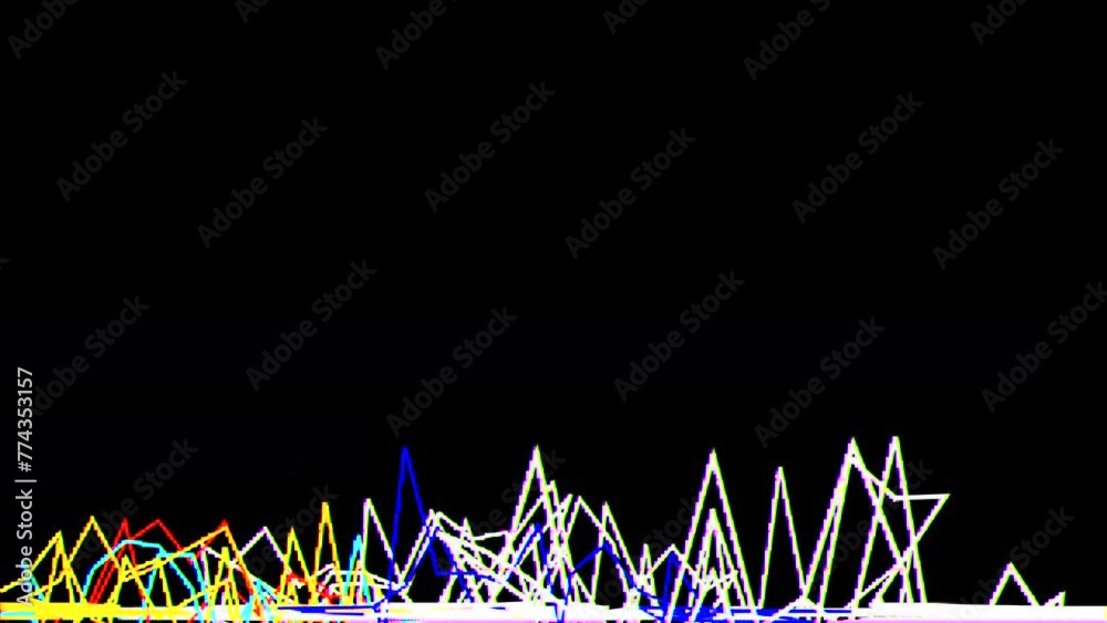Green glitch dotted broken lines animation on a black background. Music ...