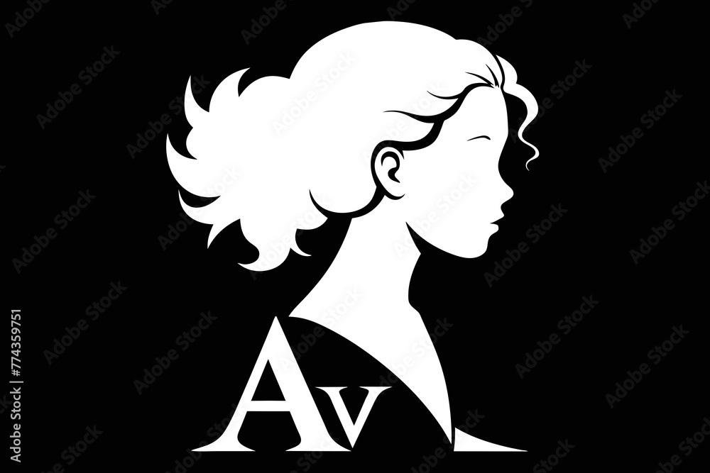 silhouette image,Ava,vector illustration,white background Stock Vector ...