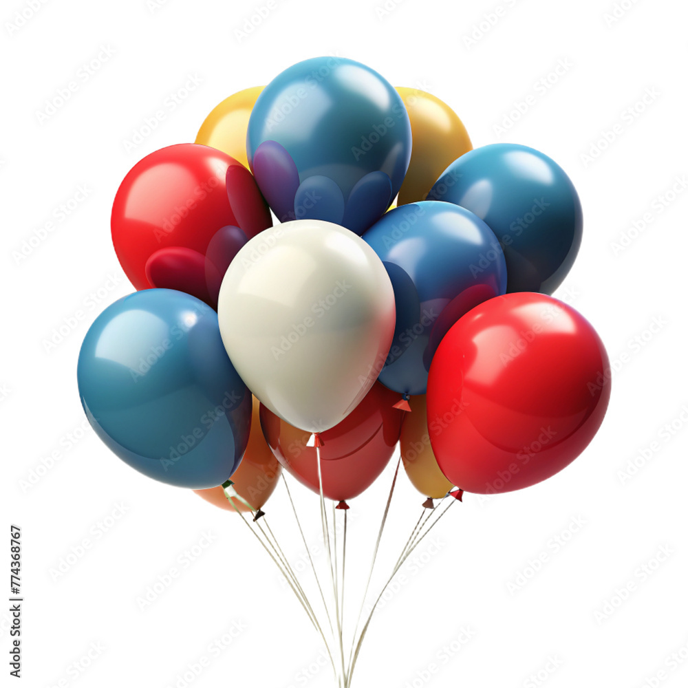 Balloon set isolated on transparent background, Set of colorful ...