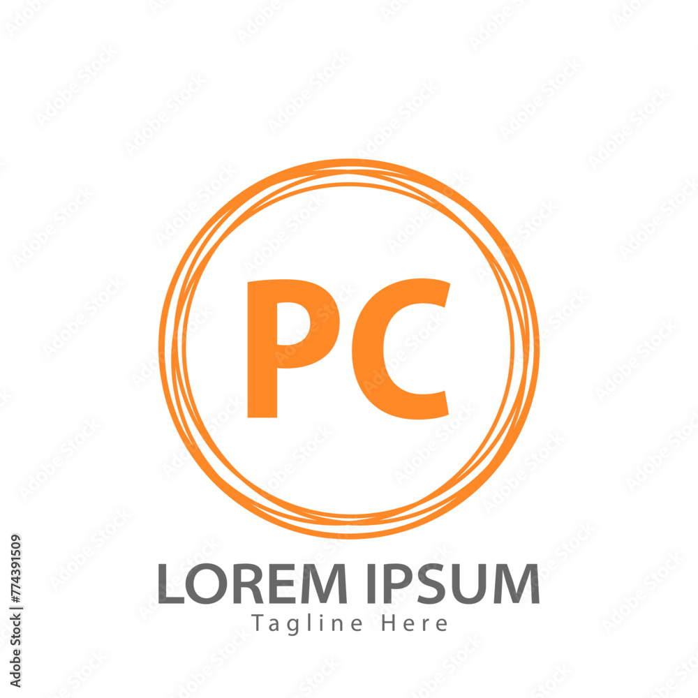 letter PC logo. PC. PC logo design vector illustration for creative ...
