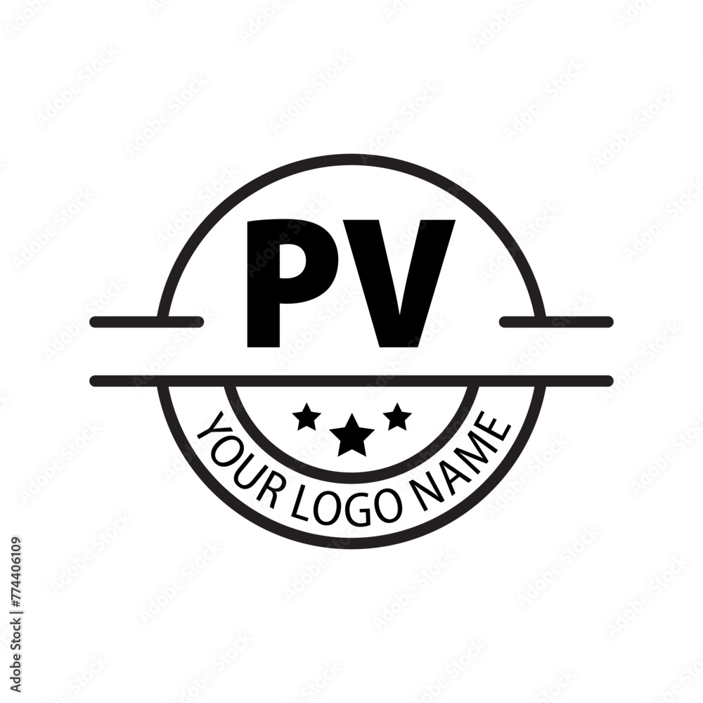letter PV logo. PV. PV logo design vector illustration for creative ...