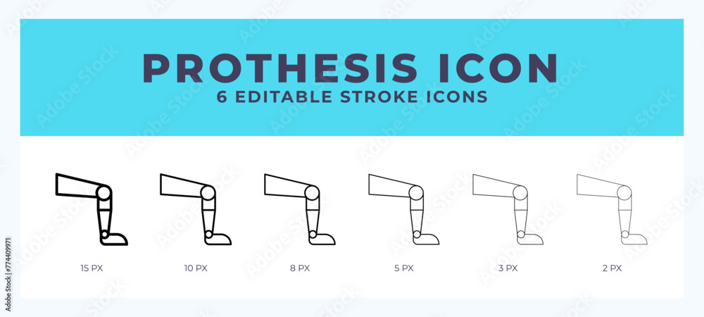 Prothesis vector icon for web and app. Editable stroke vector ...