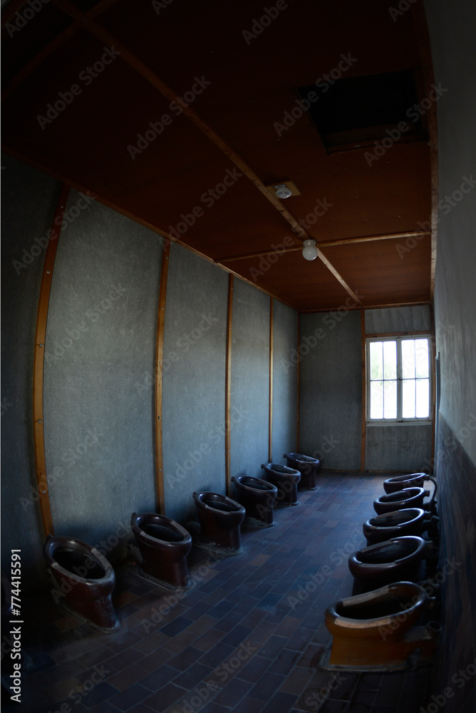 The interior of the Nazi concentration camp in Dachau. Dachau, Germany ...